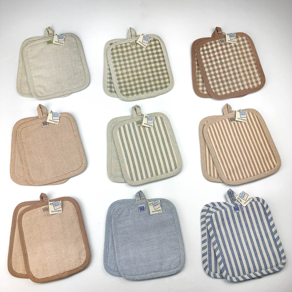 Organic Cotton Kitchen Pot Holders - 100% USDA Certified Organic Cotton ...