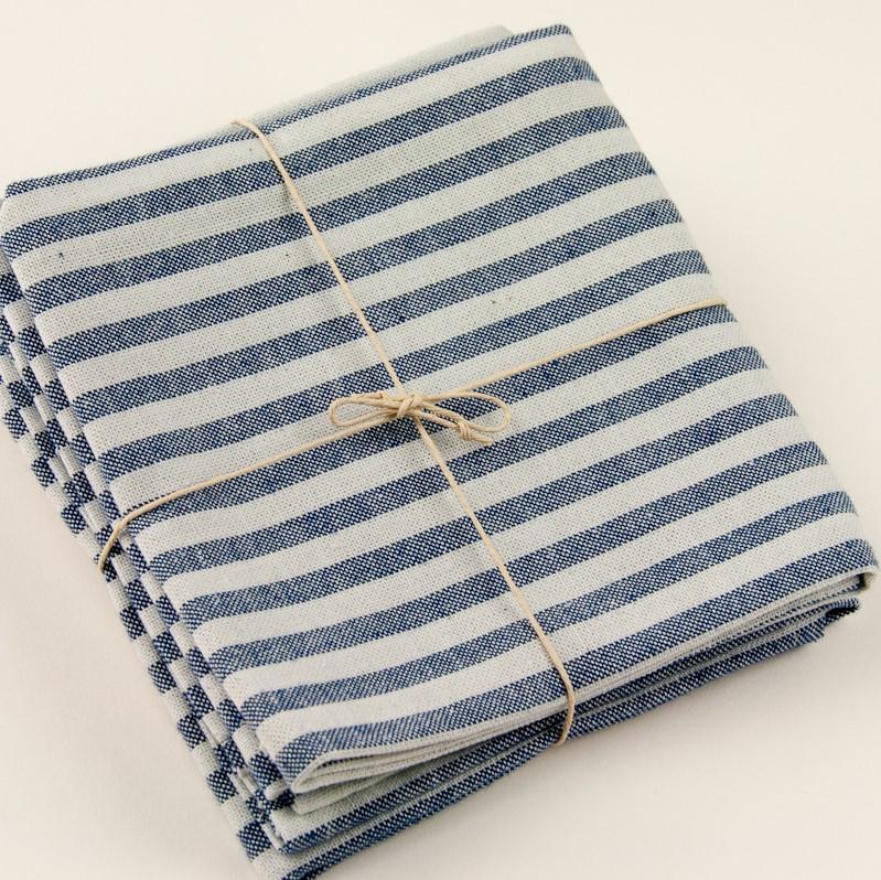Organic Cotton Ticking Stripe Dinner Napkins - 100% USDA Certified ...